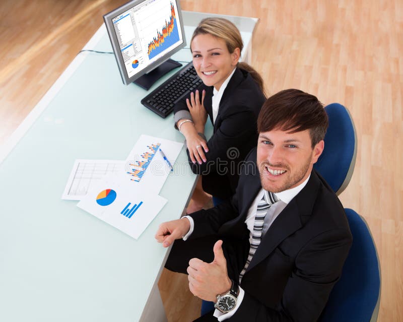 Partners Discussing a Business Graph Stock Image - Image of meeting ...