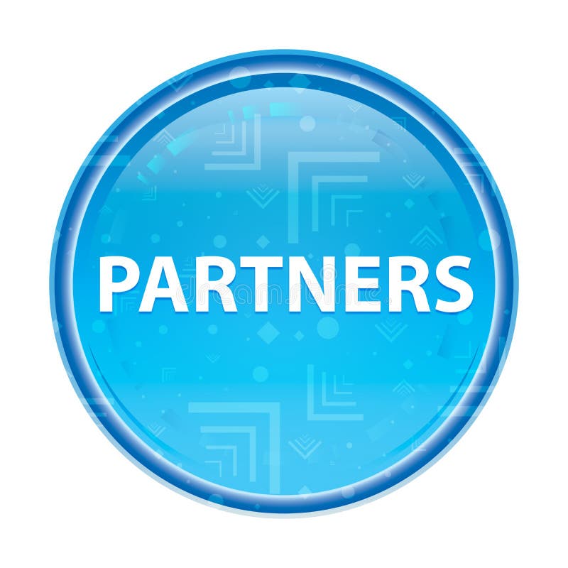 Partners Floral Blue Round Button Stock Illustration - Illustration of ...