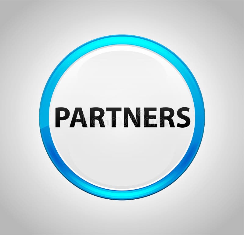 Partners Round Blue Push Button Stock Illustration - Illustration of ...