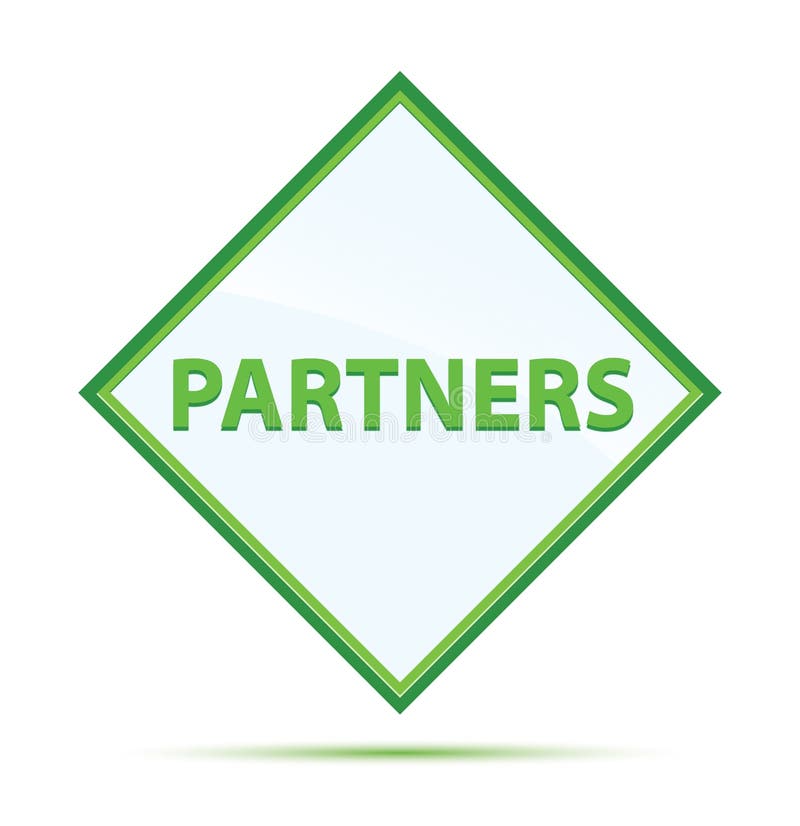 Partners Modern Abstract Green Diamond Button Stock Illustration ...