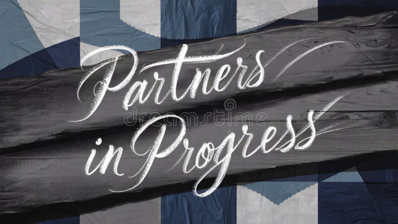 Partners in Progress, Modern Calligraphy on Wood High Quality Image ...