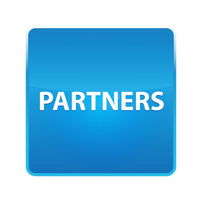 Partners Shiny Blue Square Button Stock Illustration - Illustration of ...
