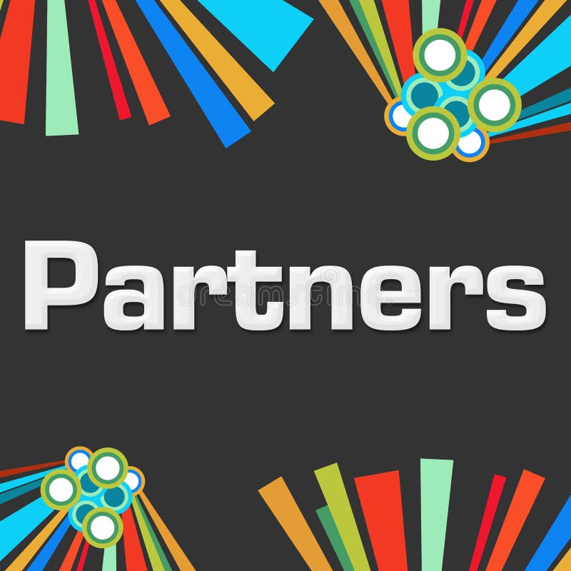 Partners Dark Colorful Elements Background Stock Illustration ...