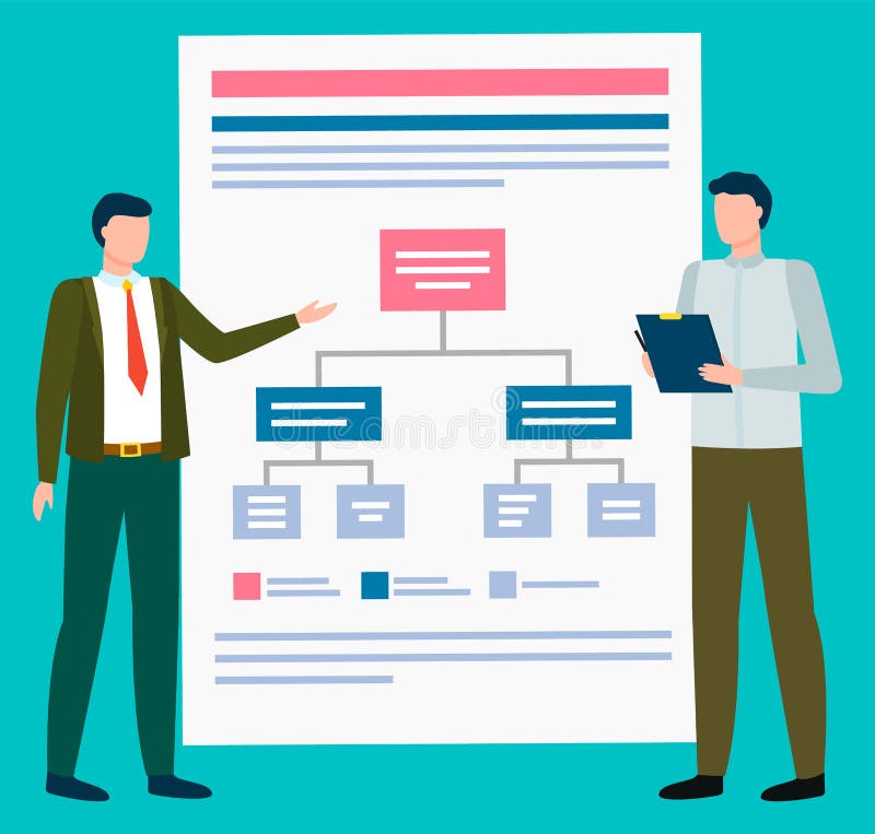 Partners Working with Scheme Presentation Vector Stock Vector ...
