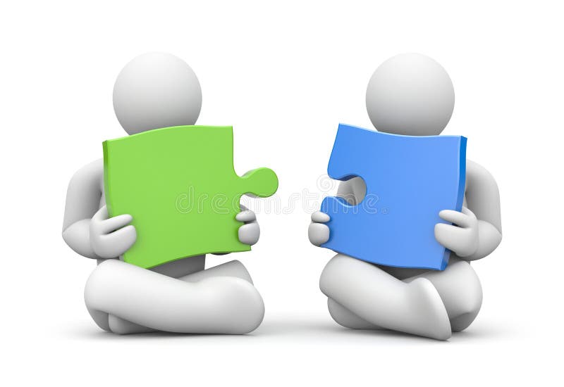 3D White People. Partnership Concept Stock Illustration - Illustration ...