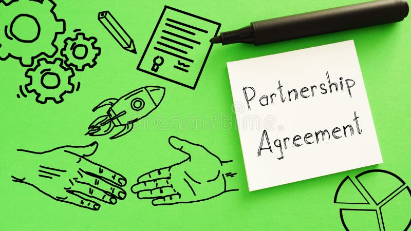 Partnership Agreement is Shown Using the Text Stock Photo - Image of ...