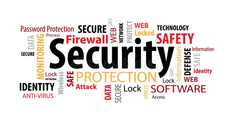 Data Security Word Cloud stock illustration. Illustration of monitor ...