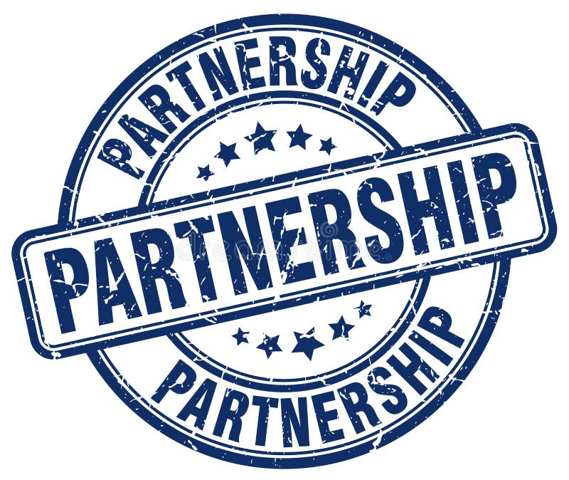 Partnership Blue Grunge Round Vintage Stamp Stock Vector - Illustration ...