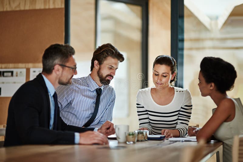 Partnership, Brainstorming and Business People with Tablet ...