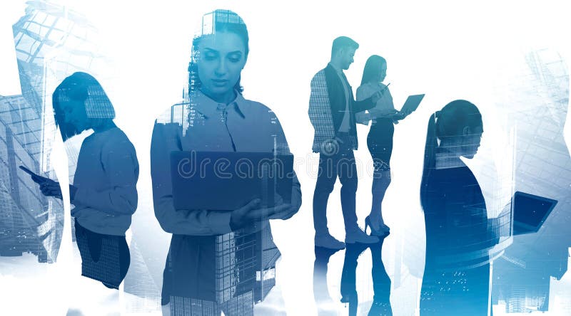 Partnership and Communication, People with Gadgets Stock Photo - Image ...