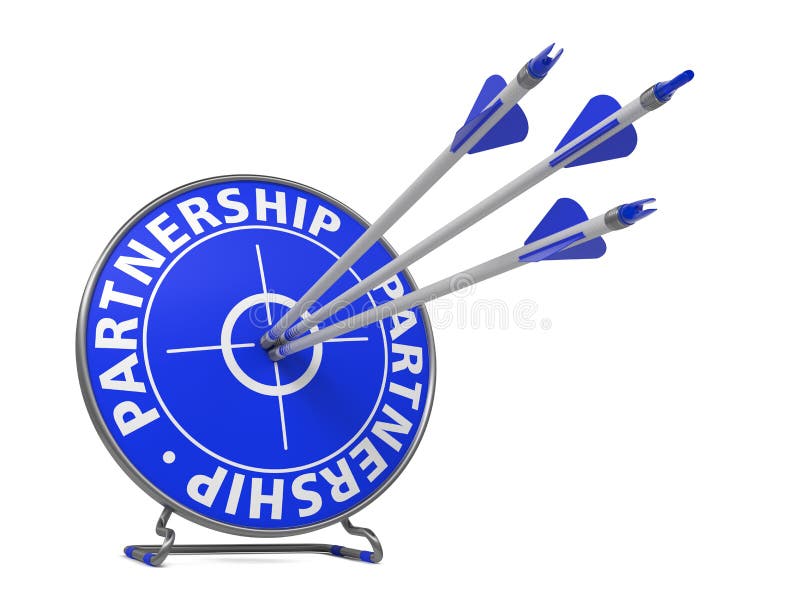 Partnership Concept in Blue Color - Hit Target. Stock Illustration ...