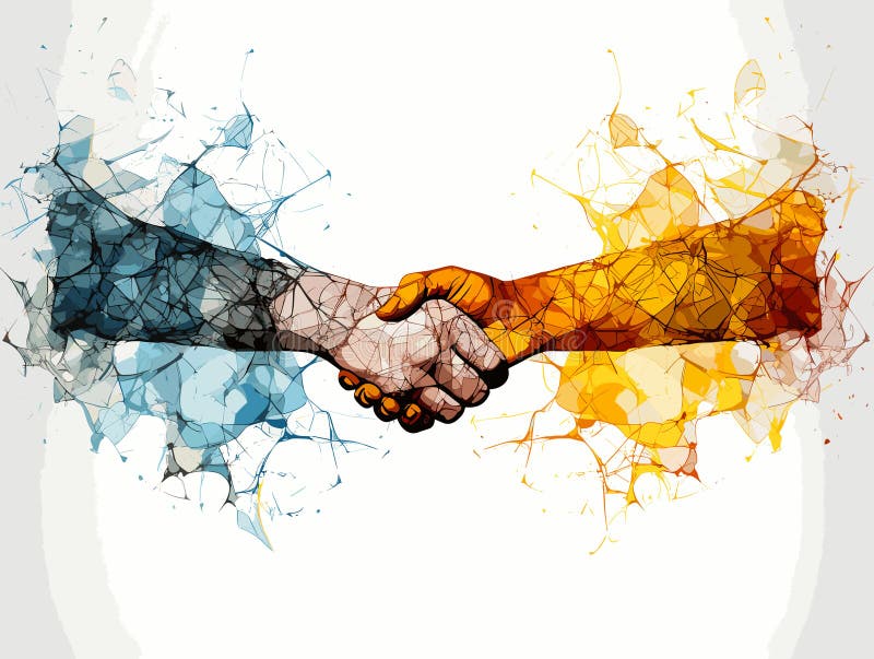 Partnership Concept Top View Illustration in Hand-drawn Style Stock ...