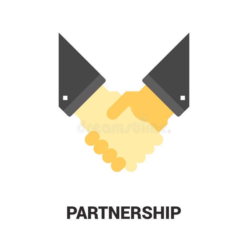 Partnership Flat Icon Design Concept Stock Illustration - Illustration ...