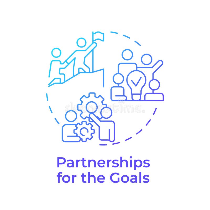 Partnership for Goals Blue Gradient Concept Icon Stock Vector ...
