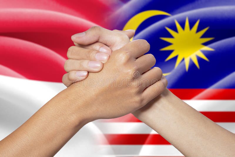 Partnership with Indonesia and Malaysia Flag Stock Photo - Image of ...