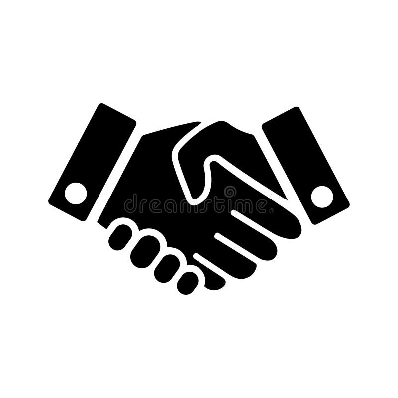 Partnership, Handshake Icon. Black Vector Graphics Stock Vector ...