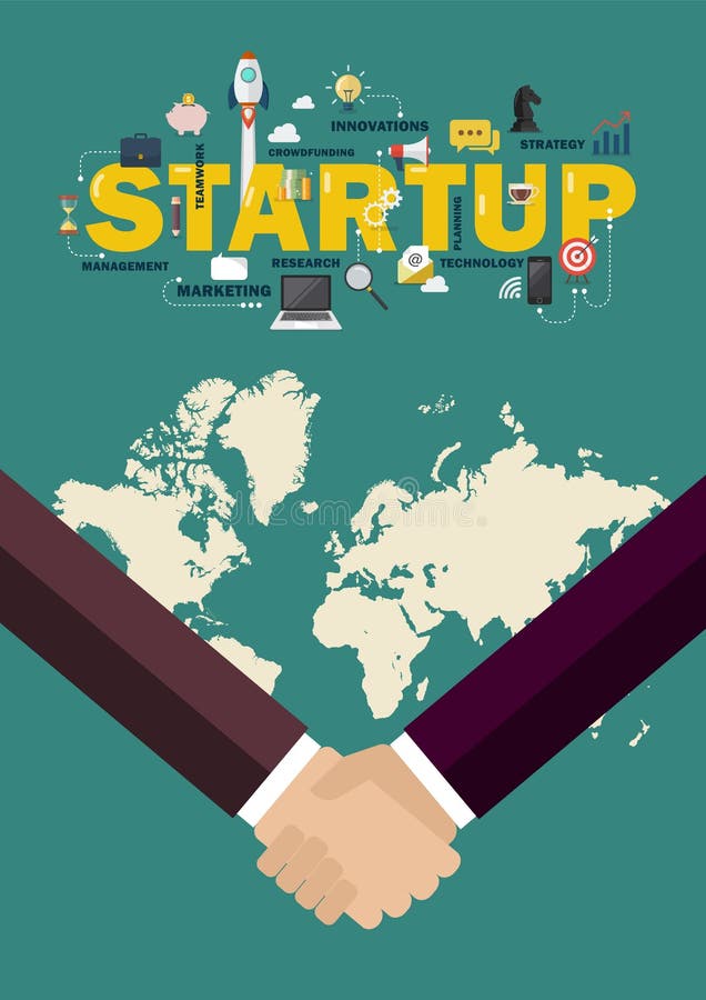 Partnership Handshake Startup Concept Stock Vector - Illustration of ...