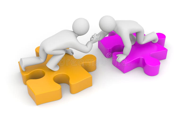 3D White People. Partnership Concept Stock Illustration - Illustration ...