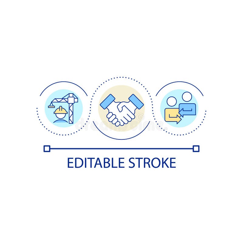 Partnership in Housing Development Loop Concept Icon Stock Vector ...