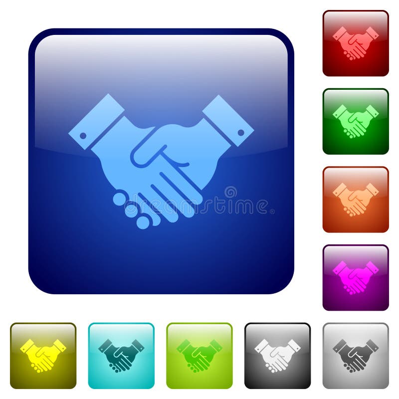 Partnership Color Square Buttons Stock Vector - Illustration of ...