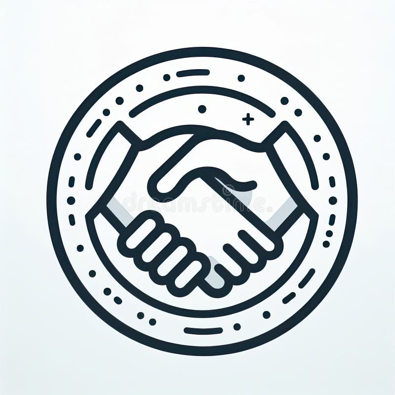 Partnership Logo with Circular Handshake Design Stock Illustration ...