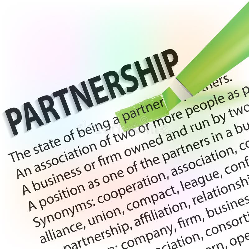 Partnership Meanings Marked with a Highlight Marker Stock Vector ...