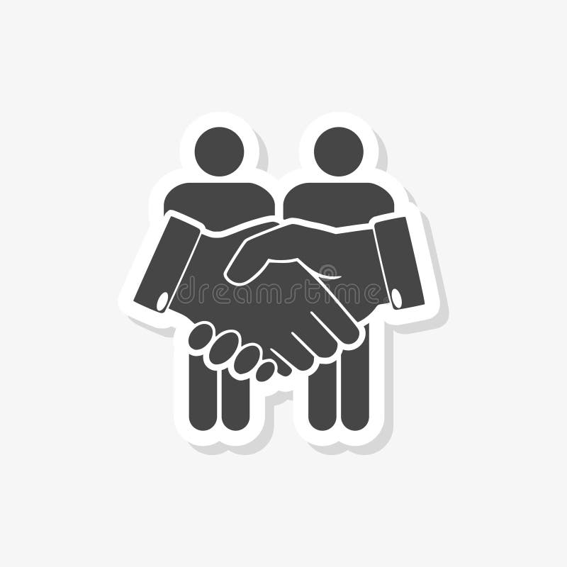 Sticker of Handshake stock vector. Illustration of meeting - 24432602