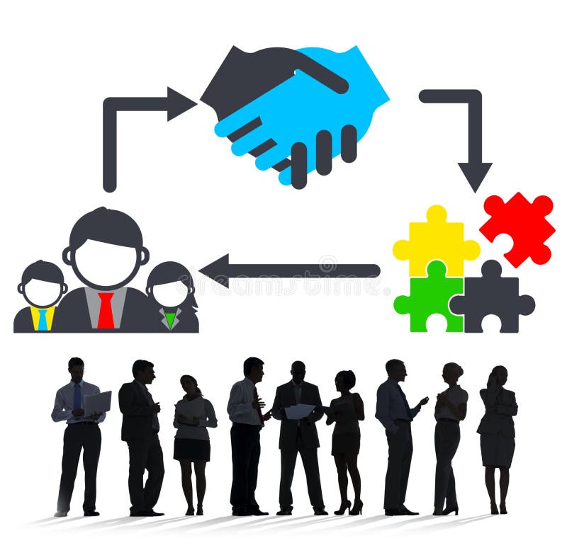 Collaboration Connection Team Brainstorming Unity Stock Image - Image ...