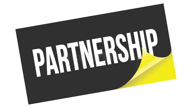 PARTNERSHIP Text on Black Yellow Sticker Stamp Stock Illustration ...