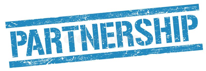 PARTNERSHIP Text on Blue Grungy Rectangle Stamp Stock Illustration ...