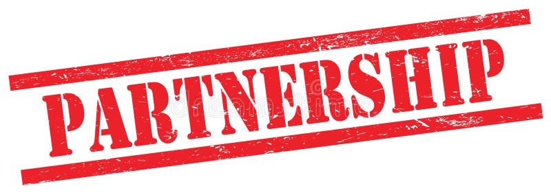 PARTNERSHIP Text on Red Grungy Rectangle Stamp Stock Illustration ...