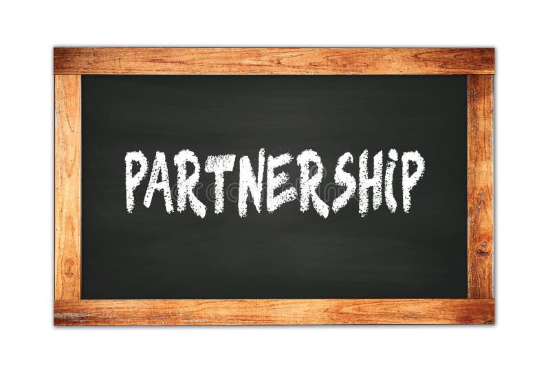 PARTNERSHIP Text Written on Wooden Frame School Blackboard Stock ...