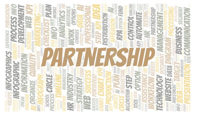Partnership Typography Word Cloud Create with the Text only. Stock ...