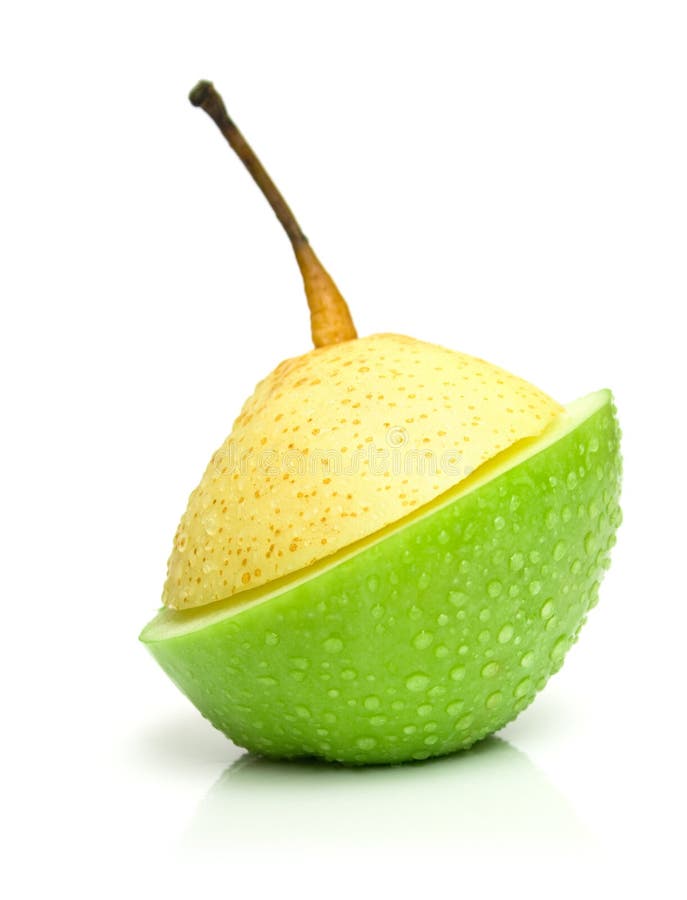 Pear cut on a part stock photo. Image of ripe, fruit, white - 5564838