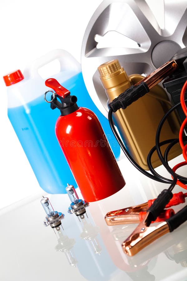 Parts Accessories on Vivid Moto Concept Stock Photo - Image of objects ...