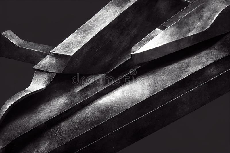 Parts of Anvil with Smooth Edges Lying on Table in Black Gray Tones ...