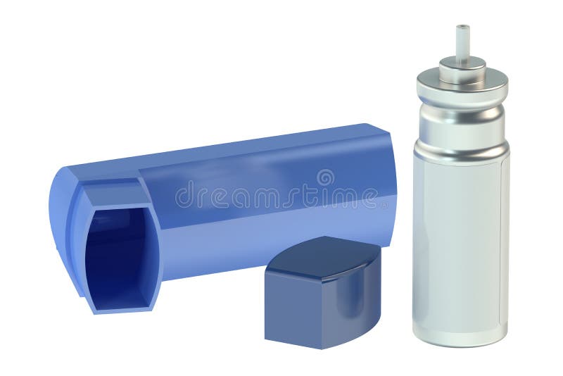 Parts of asthma inhaler stock illustration. Illustration of medication ...