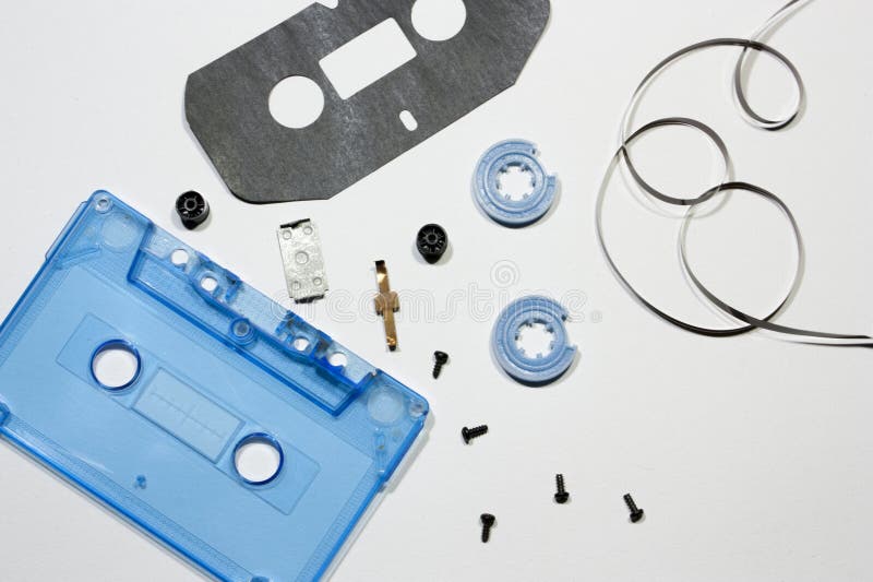 Cassette Tape Blue on White Background Stock Photo - Image of colorful ...