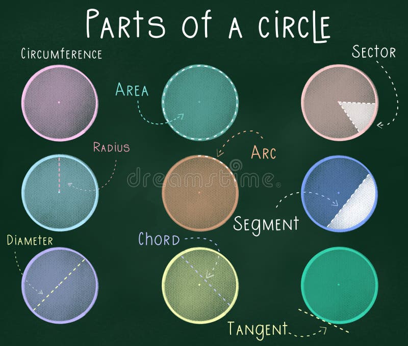 Parts of a Circle with, Circumference, Area, Sector, Radius, Arc ... Parts of a Circle with, Circumference, Area, Sector, Radius, Arc ...