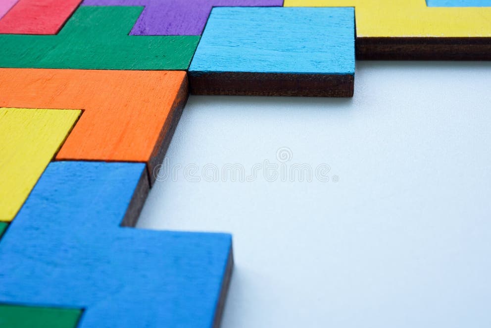 Parts of a Colored Geometric Puzzle. Creative Thinking and the Solution ...