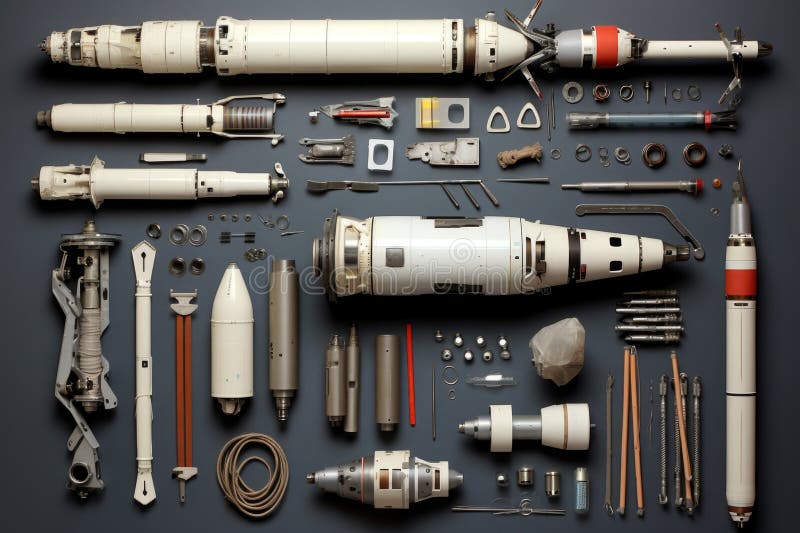 Parts of a Disassembled Reusable Rocket Stock Illustration ...
