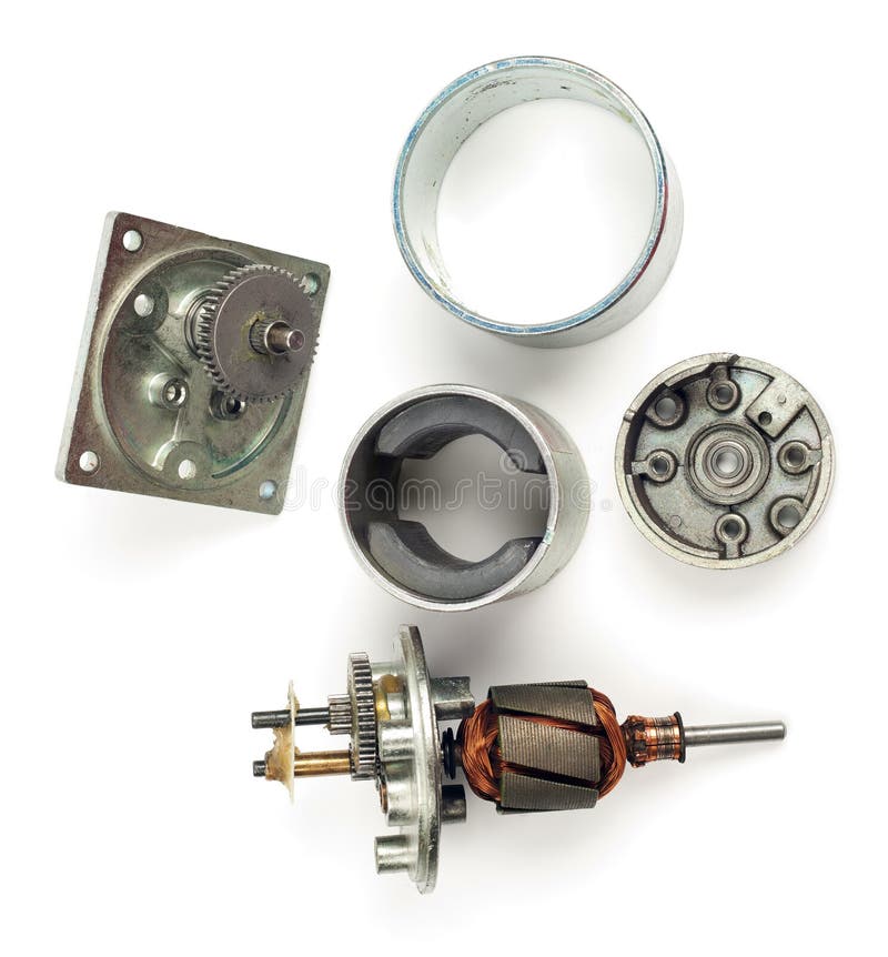 Parts of electric motor stock photo. Image of chrome - 43970162