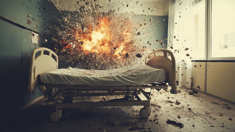 Parts Exploding View of Hospital Bed Stock Illustration - Illustration ...