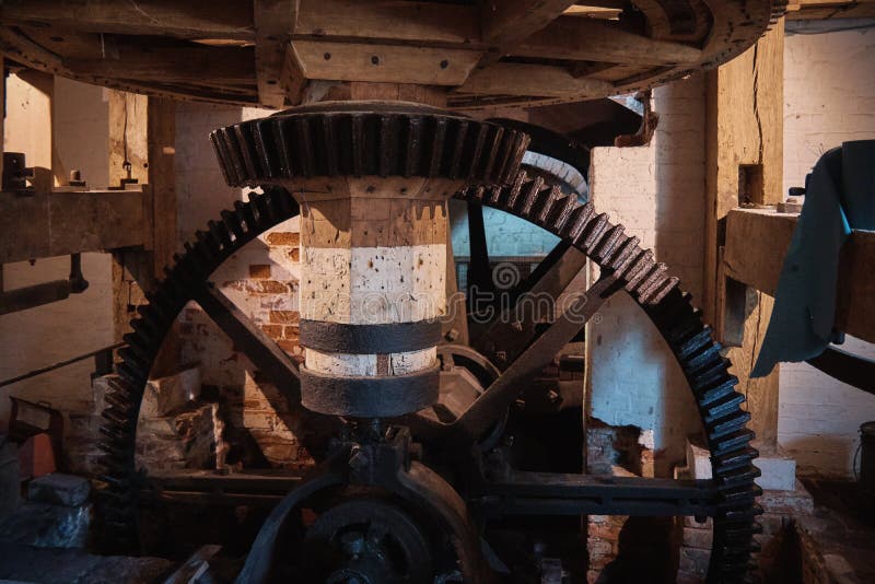 Inside Of Abandoned Watermill Stock Photo - Image of windows ...