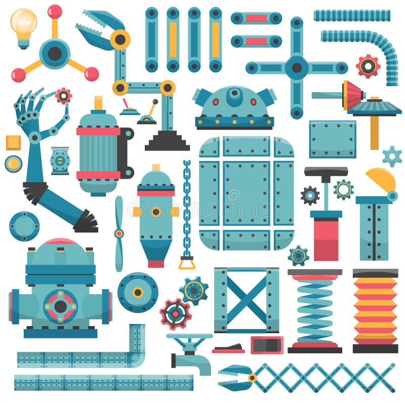 Parts for machine stock vector. Illustration of mechanism - 72617987