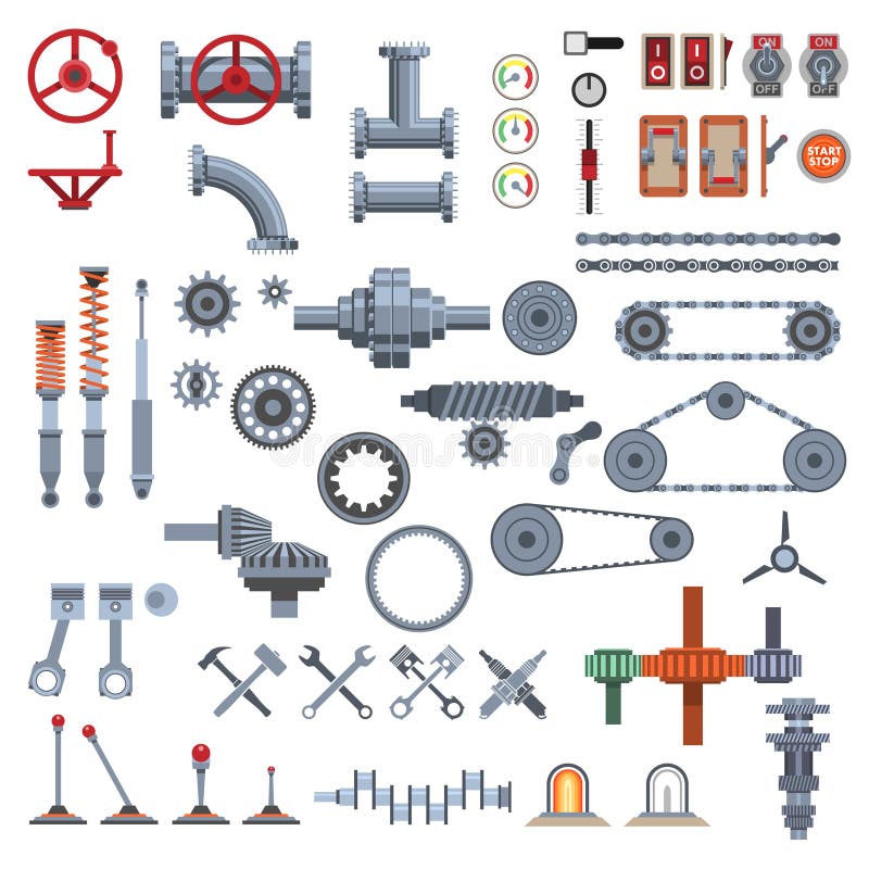 Parts of machinery stock vector. Illustration of details - 68521062