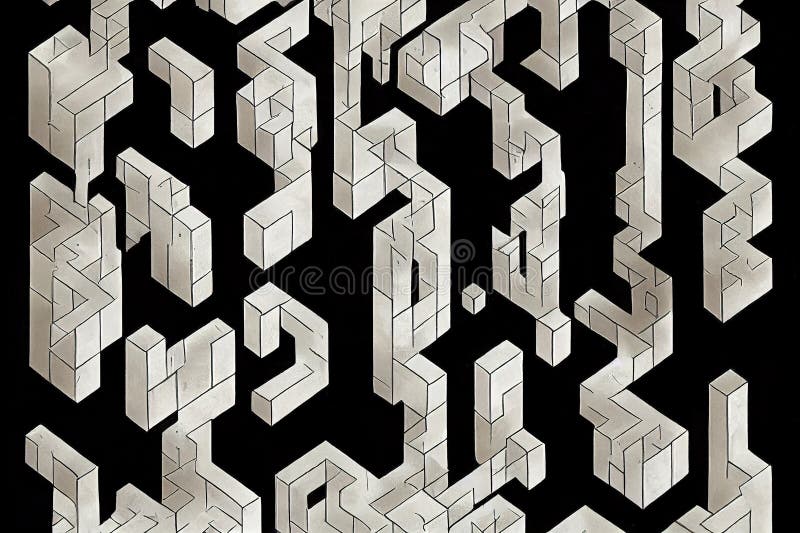 Parts of Maze in a Sphere, Blocks Around Everywhere, Ai Generated Image ...