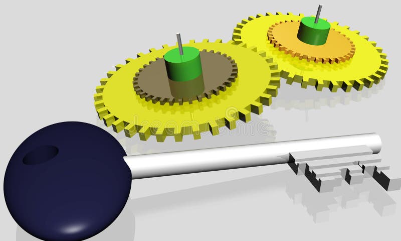 Parts Of Mechanism And Key Picture. Image: 2040203