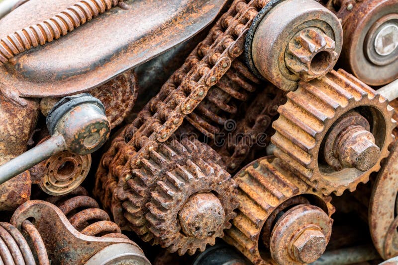 Parts of Old Broken Machine Under Corrosion Stock Image - Image of ...