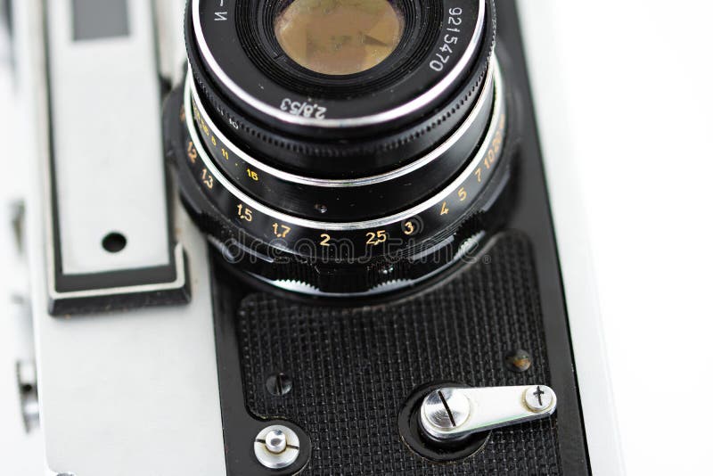 Parts of an Old Camera. Elements of a Vintage Close-up Camera Stock ...